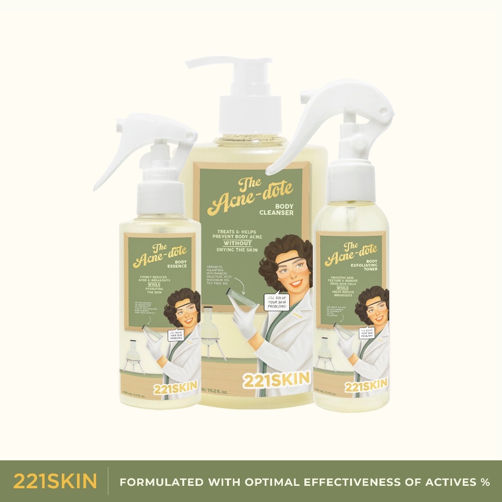 Jual 221SKIN Bundle A - Acne Body Cleanser / Acne Body Exfoliate / Acne ...
