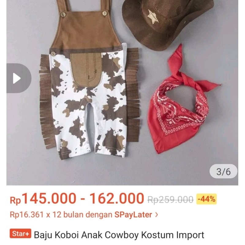 Jual Preloved - Kostum cowboy ( Baju nya saja ) | Shopee Indonesia