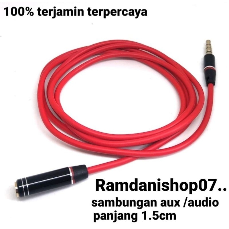 Jual Kabel jack Earphone audio Extension cabel/sambungan aux panjang 1 ...