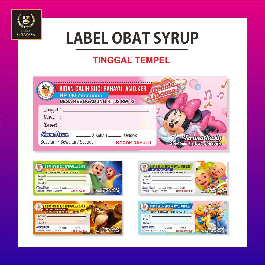 Jual LABEL BAT SYRUP / ETIKET OBAT SYRUP / STIKER LABEL OBAT (Isi 100 ...