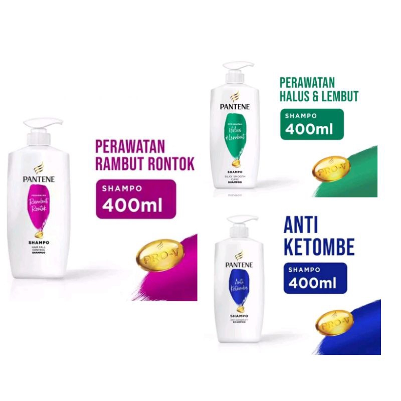 Jual Pantene shampoo 400ml/anti ketombe/anti rontok hairfall/silky ...