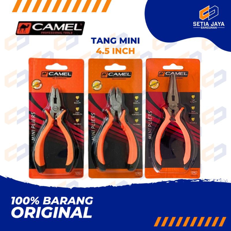Jual Tang Kombinasi / Potong / Lancip Camel Gagang Karet Mini 4.5 Inch | Shopee Indonesia