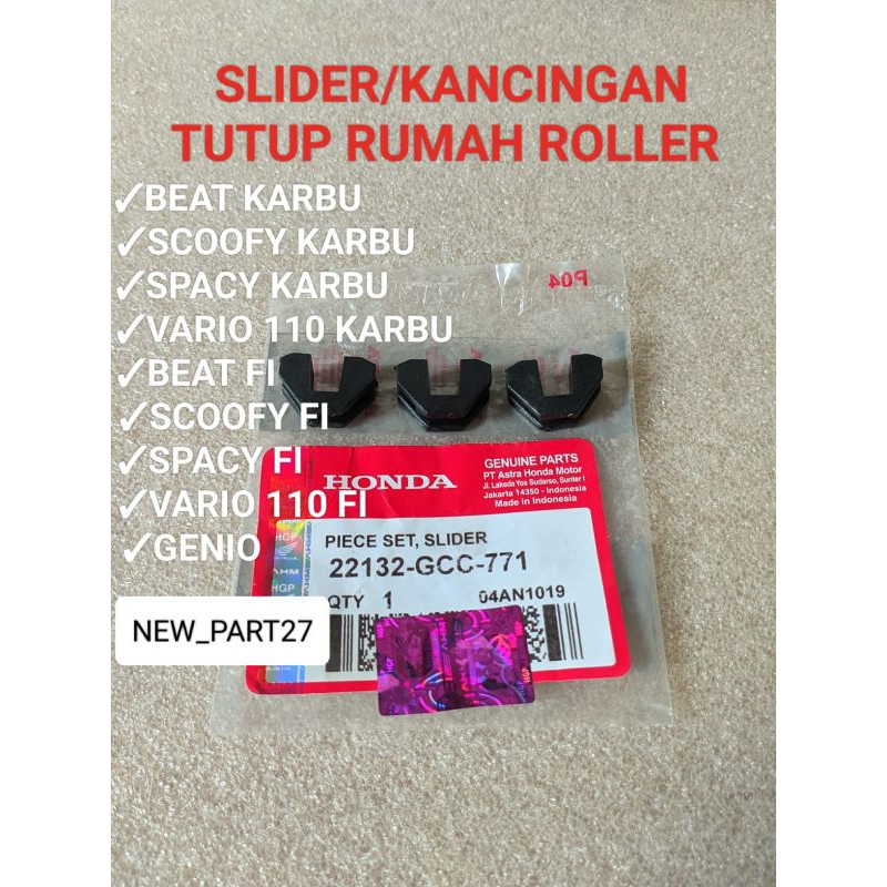 Jual Slide slider (GCC) Clip sett tutup rumah roller beat/vario 110 ...