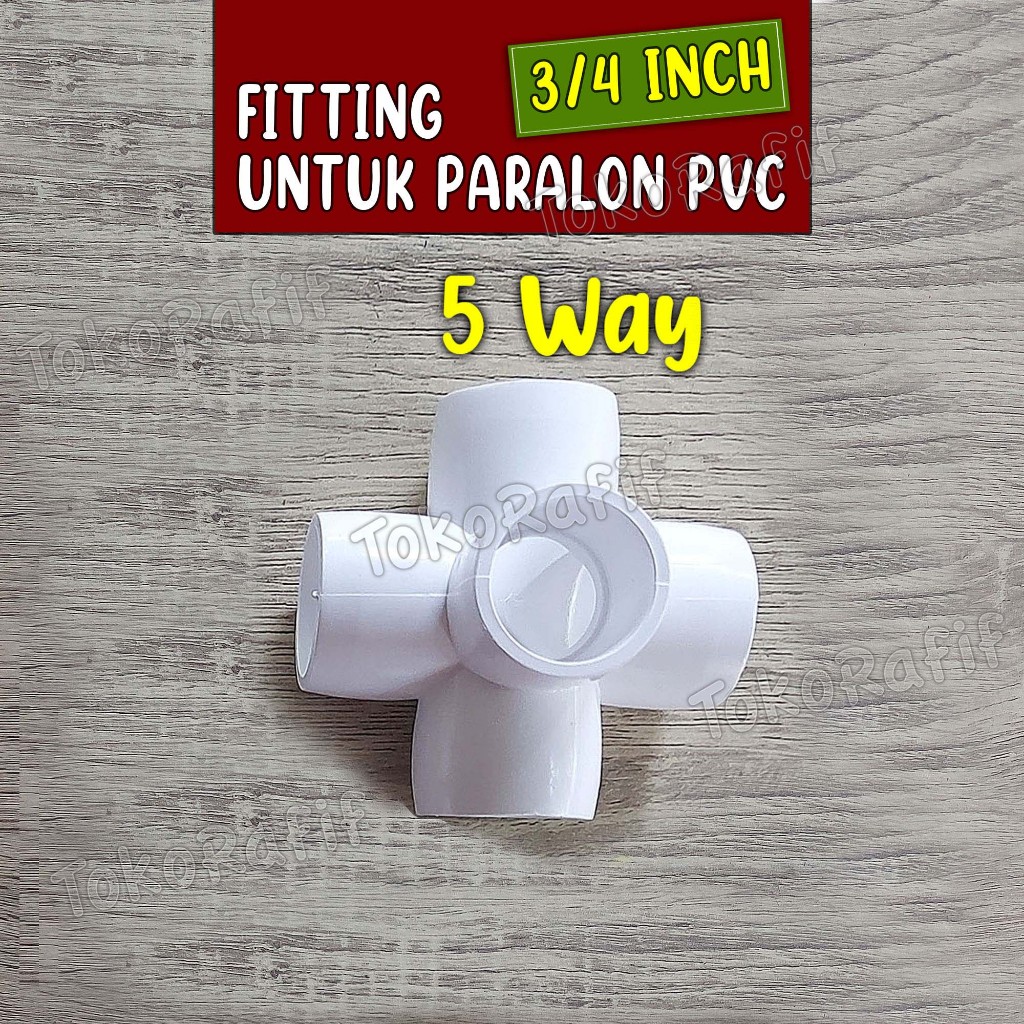 Jual Fitting Pipa PVC 3/4 inch, 3-Way 4-Way 5-Way Cross Tee dan Knee Warna Putih | Shopee Indonesia