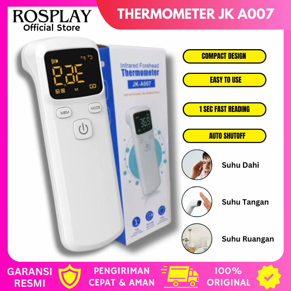 Jual Thermogun thermometer infrared Thermo gun JK-007 layar 3 warna ...
