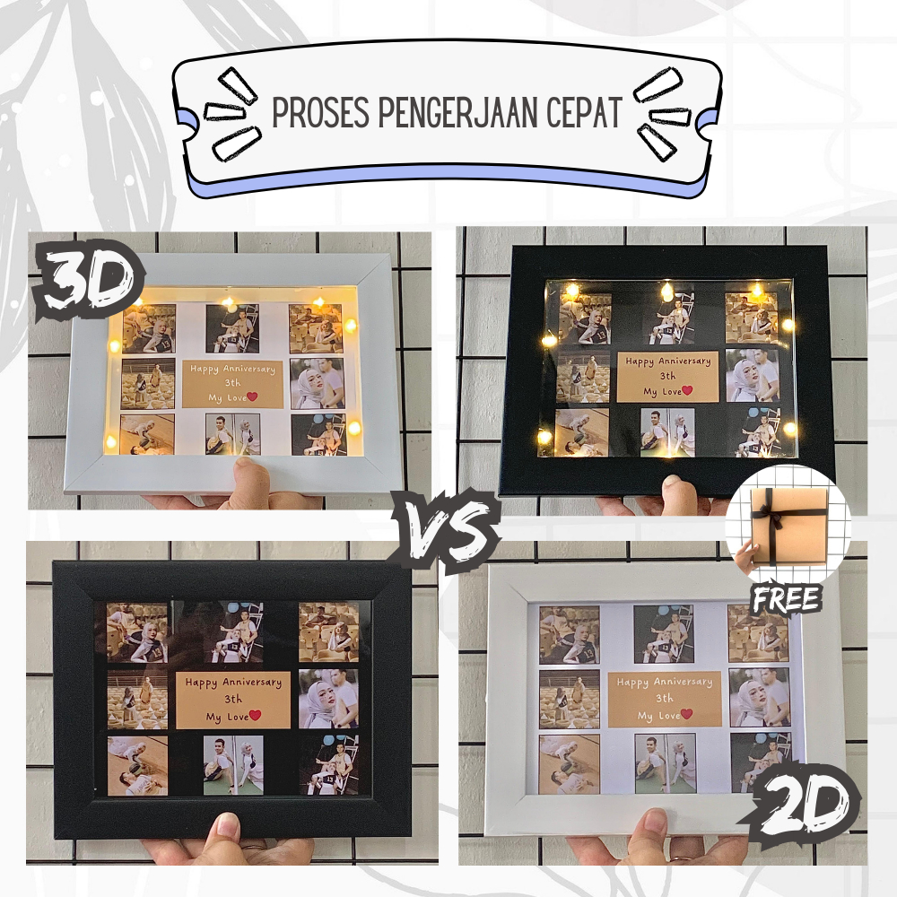 Jual Kado Frame Foto Polaroid dengan Lampu 3D | Kado Ulangtahun ...