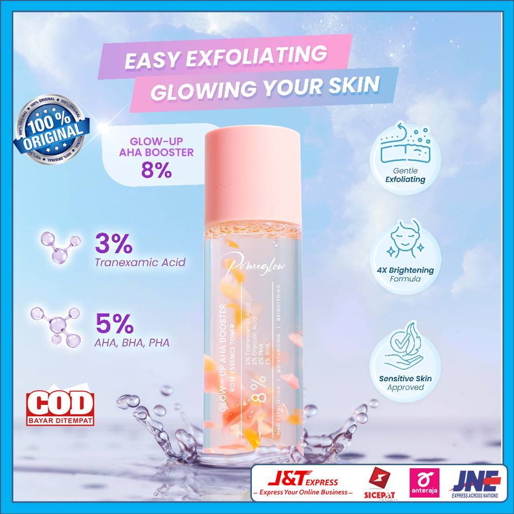 Jual Pomeglow Exfoliasi Toner Exfoliating Glow Up AHA Booster ...