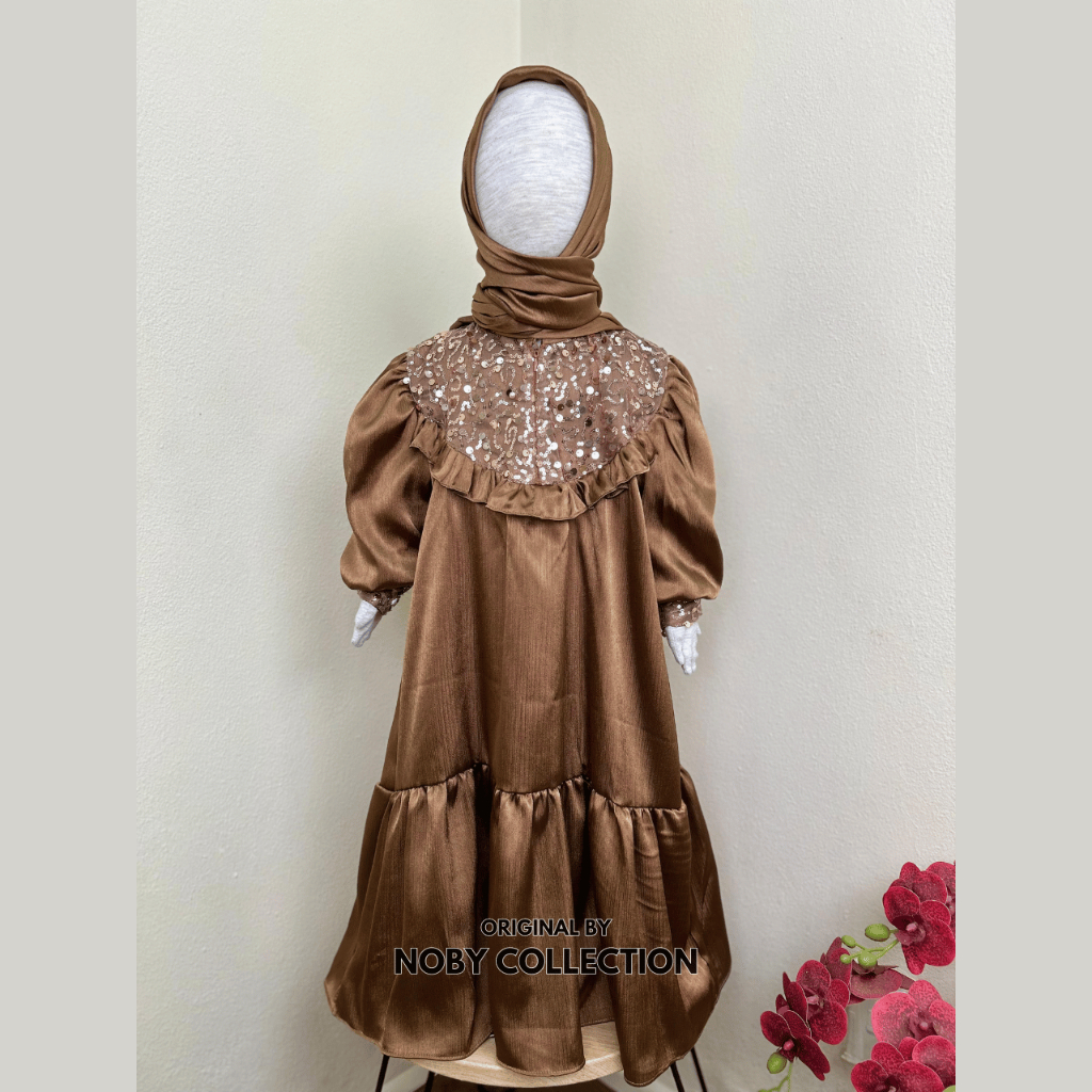 Jual Gamis Shine Shimmer Silk Anak Perempuan Set Hijab Baju Muslim ...