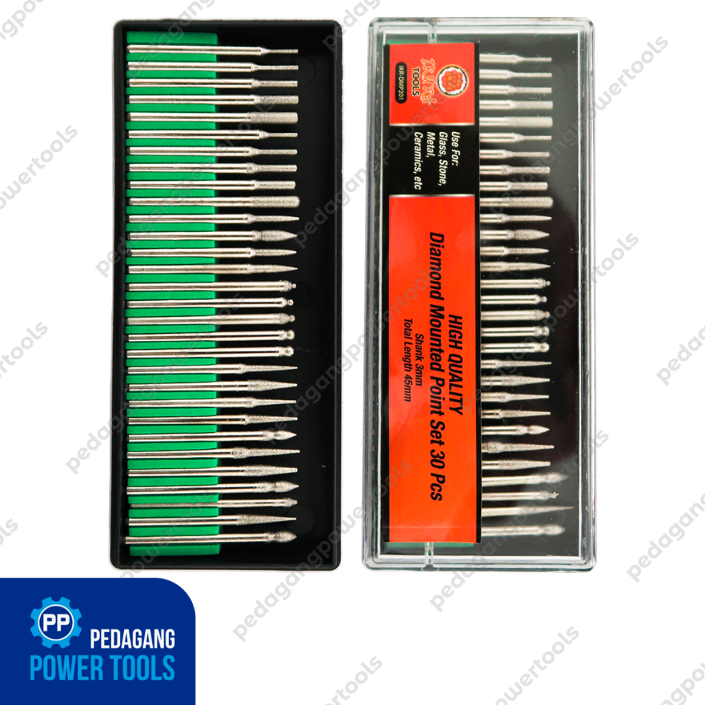 Jual IKURA Diamond Mounted Point Set 30 pcs Mata Bor Ukir Mini Die ...