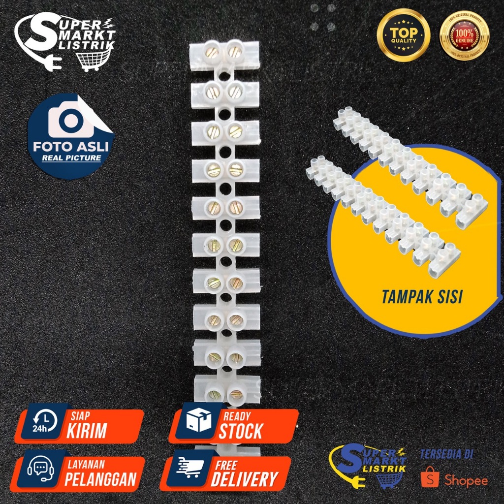 Jual Terminal Kabel Blok Block Krustin Klustin Strip 12 Jalur 6MM 6A ...