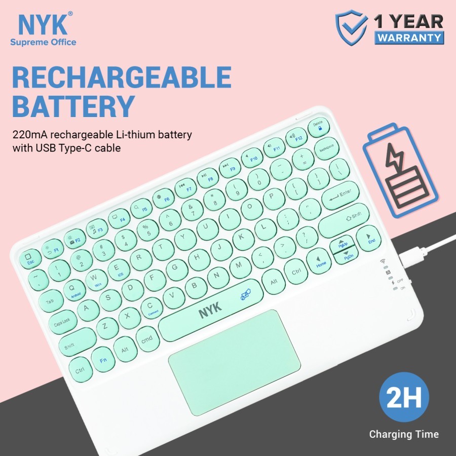 Jual NYK Keyboard Bluetooth K60 with Touchpad | Shopee Indonesia