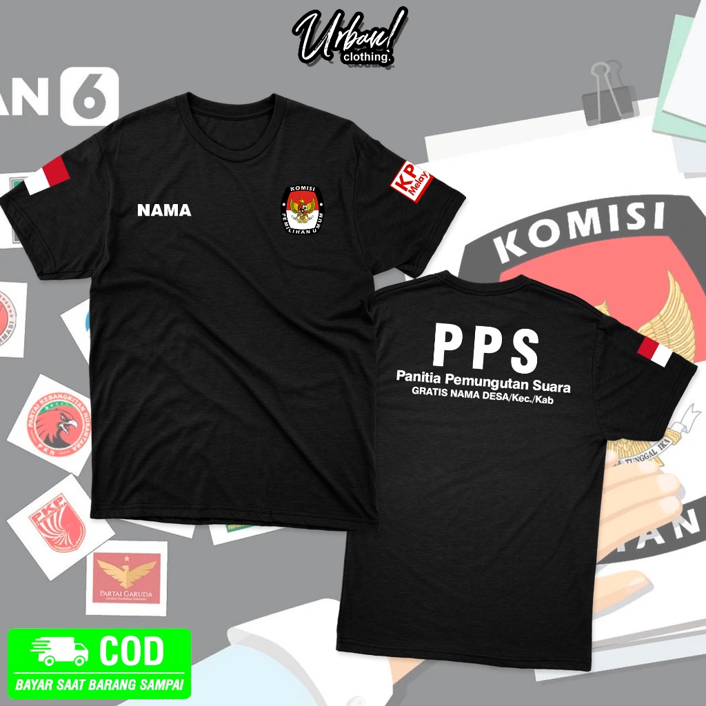 Jual Kaos PPS Panitia Pemungutan Suara Pemilu 2024 Custom Nama dan ...