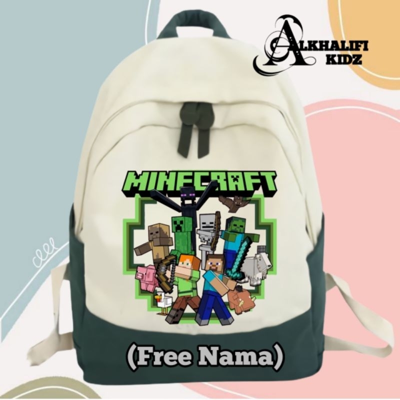 Jual Tas Ransel Punggung Anak Minecraft Backpack Free Nama | Shopee ...