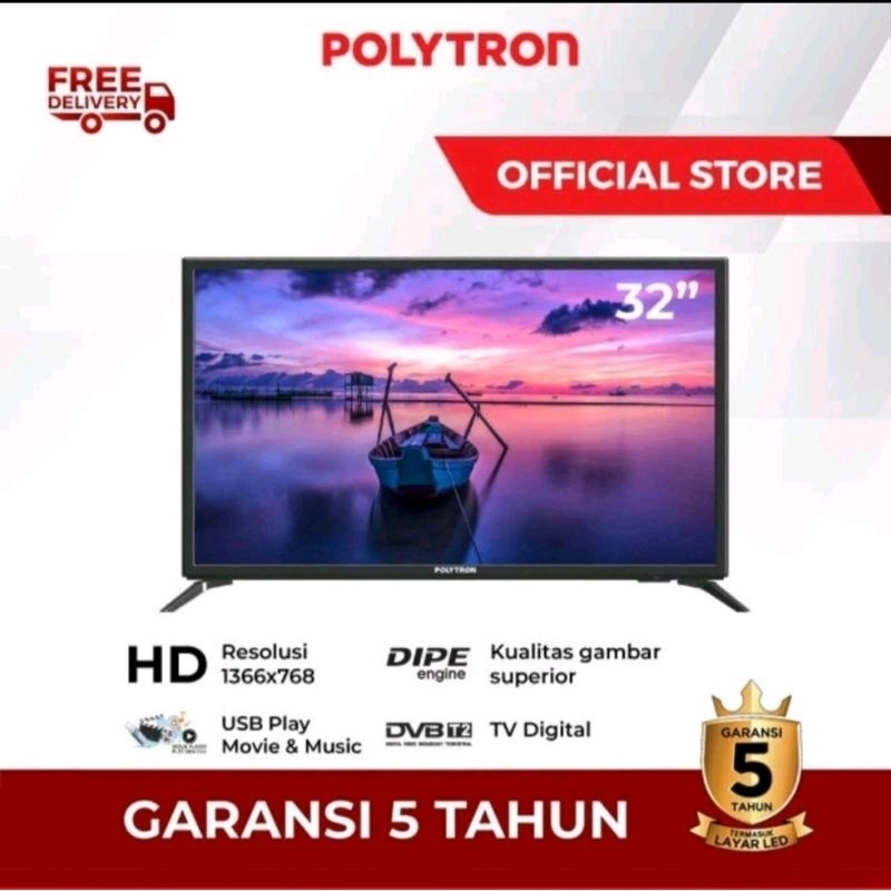 Jual TV LED POLYTRON 32 INCH DIGITAL | Shopee Indonesia