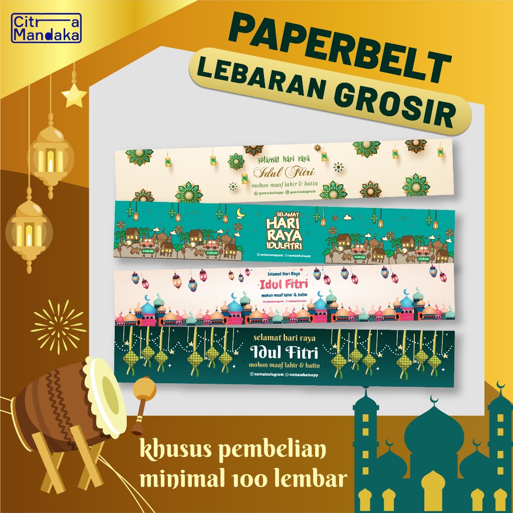 Jual Paper Belt Idul Fitri Custom A3 Grosir | Label Hampers Lebaran ...