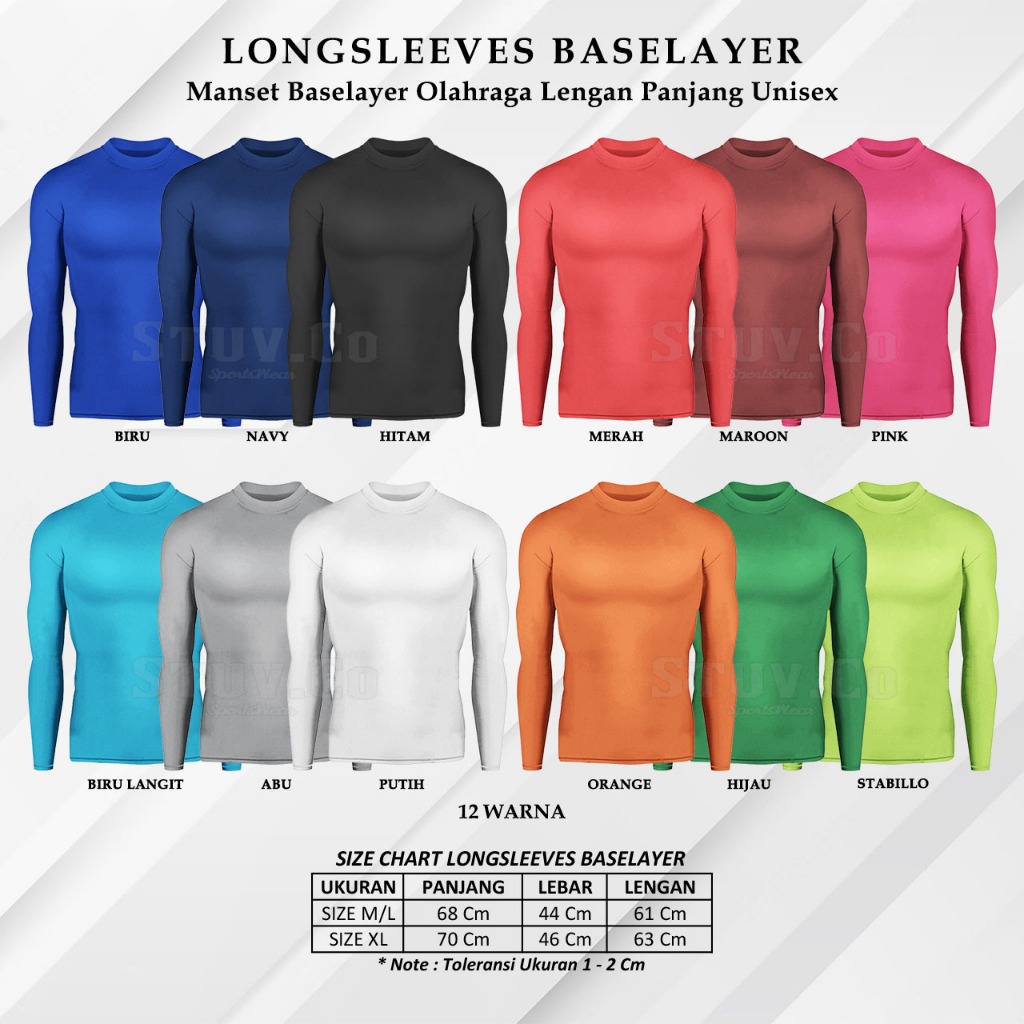Jual Manset Baju Lengan Panjang Base Layer Pria Mangset Olahraga Wanita ...