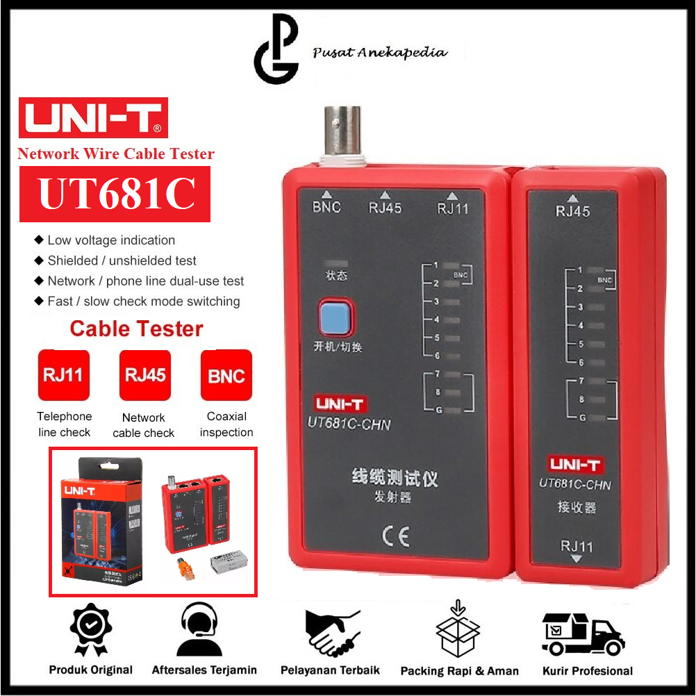 Jual UNI-T UT681C Alat Scan Tes Kabel Jaringan Ethernet RJ11 RJ45 BNC ...