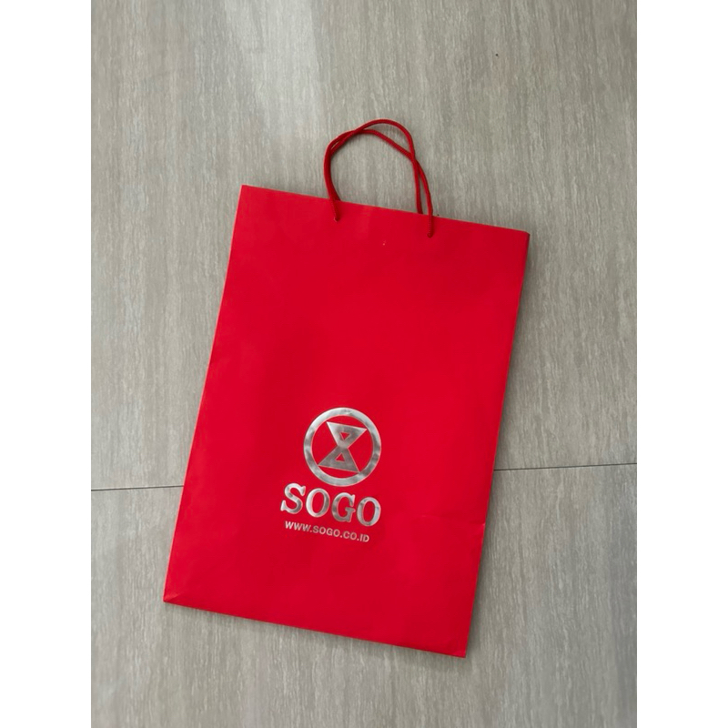 Jual PAPERBAG SOGO MERAH / TAS BELANJA (M) | Shopee Indonesia
