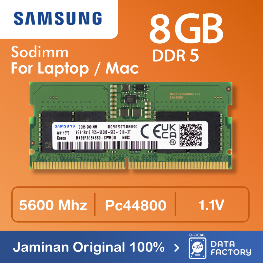 Jual RAM LAPTOP SAMSUNG DDR5 8GB 5600Mhz / PC44800 SODIMM NOTEBOOK ...