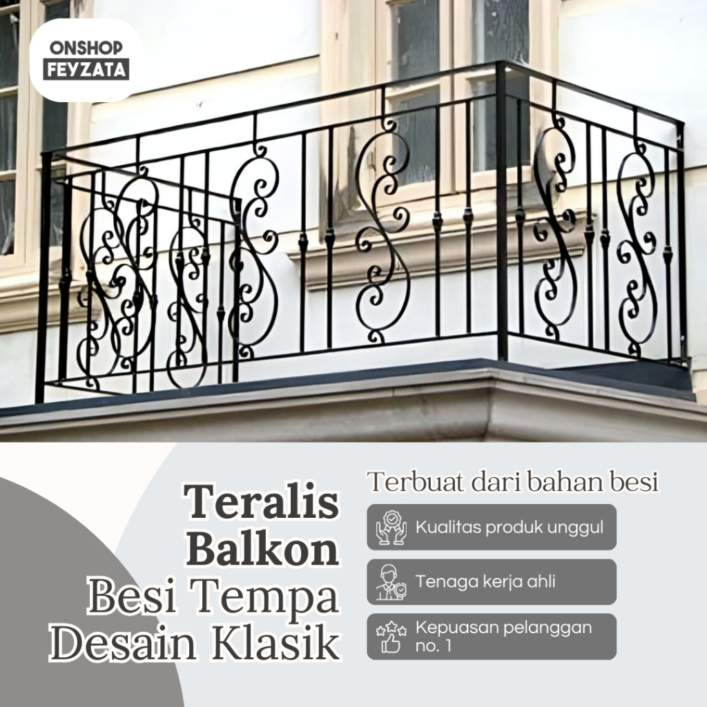 Jual Railing Teralis Balkon Besi Tempa Plat Strip Desain Klasik Mewah ...