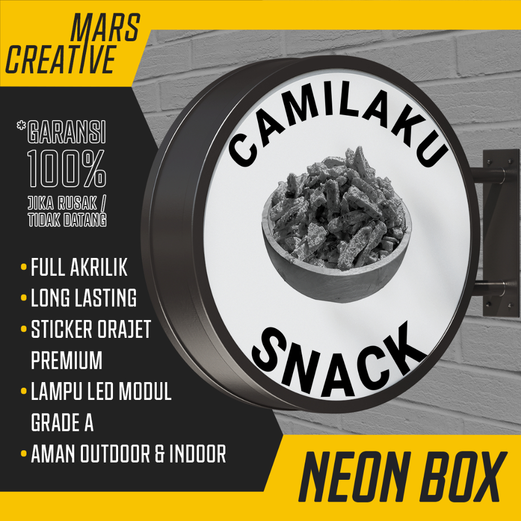 Jual Neon Box Indoor Outdoor Ukuran 100cm x 120cm Premium Custom 2 Sisi ...