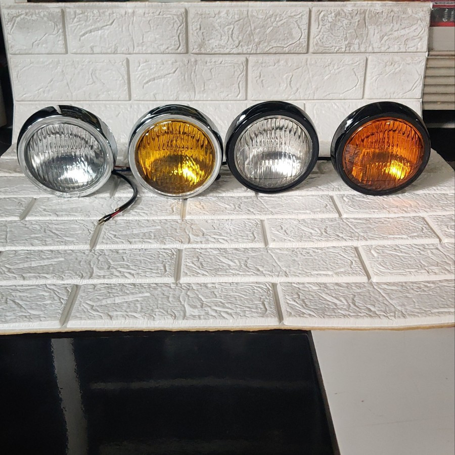 Jual Lampu Motor Custom Bulat Chopper Bobber 4,6 inch Import Universal ...