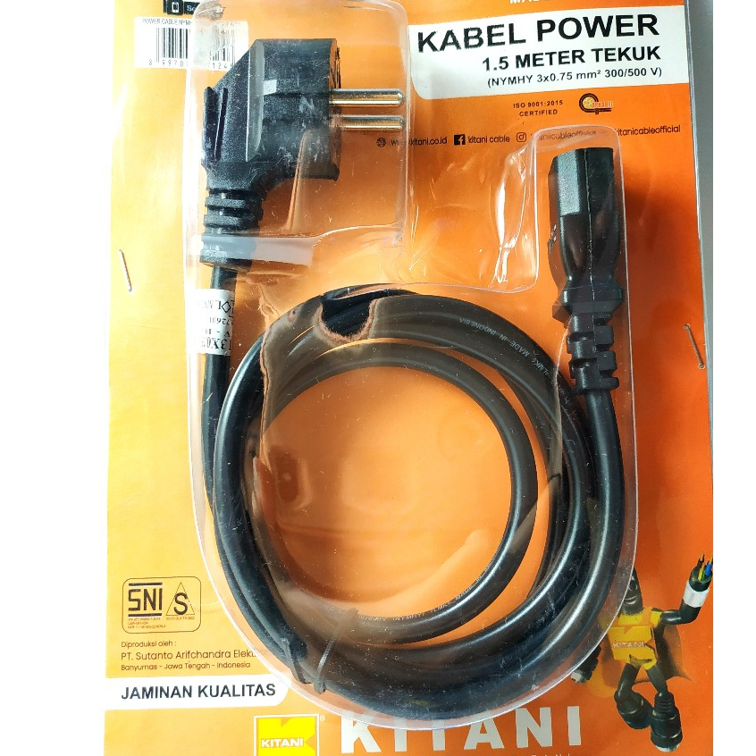Jual Kabel Power AC Computer 1.5 M KITANI | Kabel Power AC Komputer ...