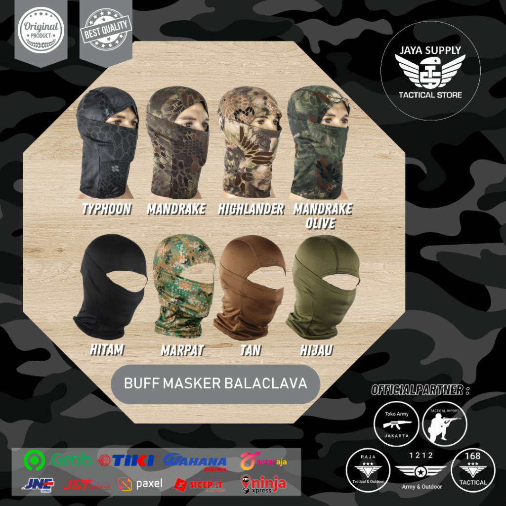 Jual Balaclava Army Motor Premium Buff Masker Full Face Military | Shopee Indonesia