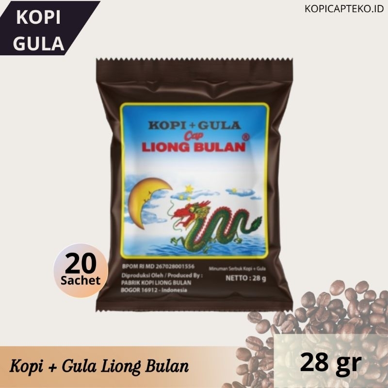 Jual Kopi LIONG BULAN Plus Gula 28 Gram Isi 20 Sachet | Shopee Indonesia