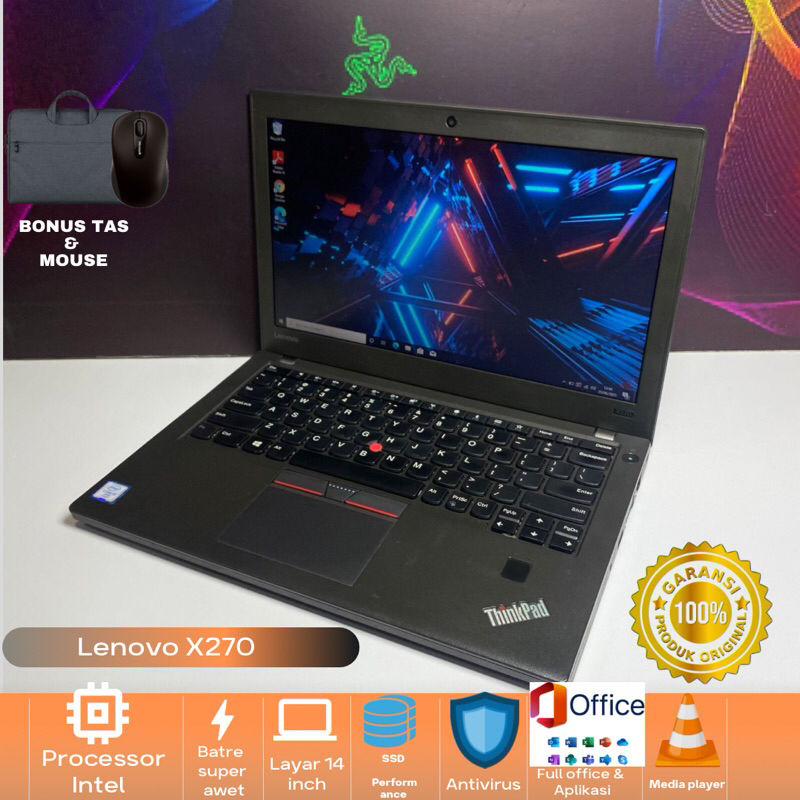 Jual Lenovo X270 intel core i5 gen 7 Ram 8GB SSD 256GB Windows 10 pro - siap pakai | Shopee ...