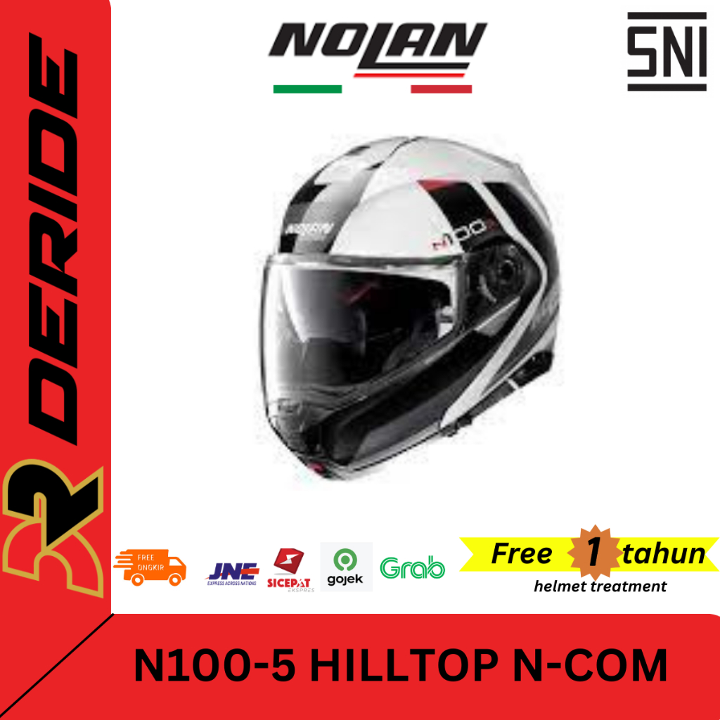 Jual HELM MODULAR NOLAN N100-5 HILLTOP N-COM 048 MODULAR FLIP UP FULL ...