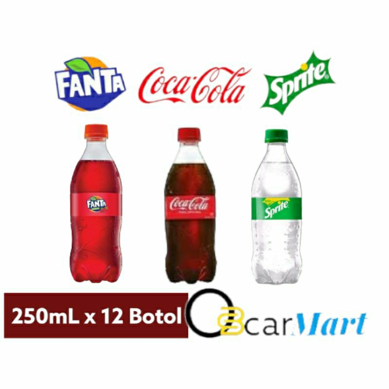 Jual COCA COLA FANTA SPRITE Botol Imut 250mL isi 12 Kecil | Shopee Indonesia