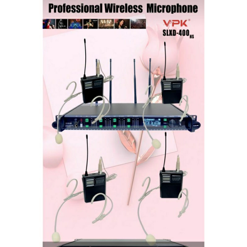 Jual Mic Headset wireless VPK Slxd 400hs original Slxd 400Hs 4 mic | Shopee Indonesia