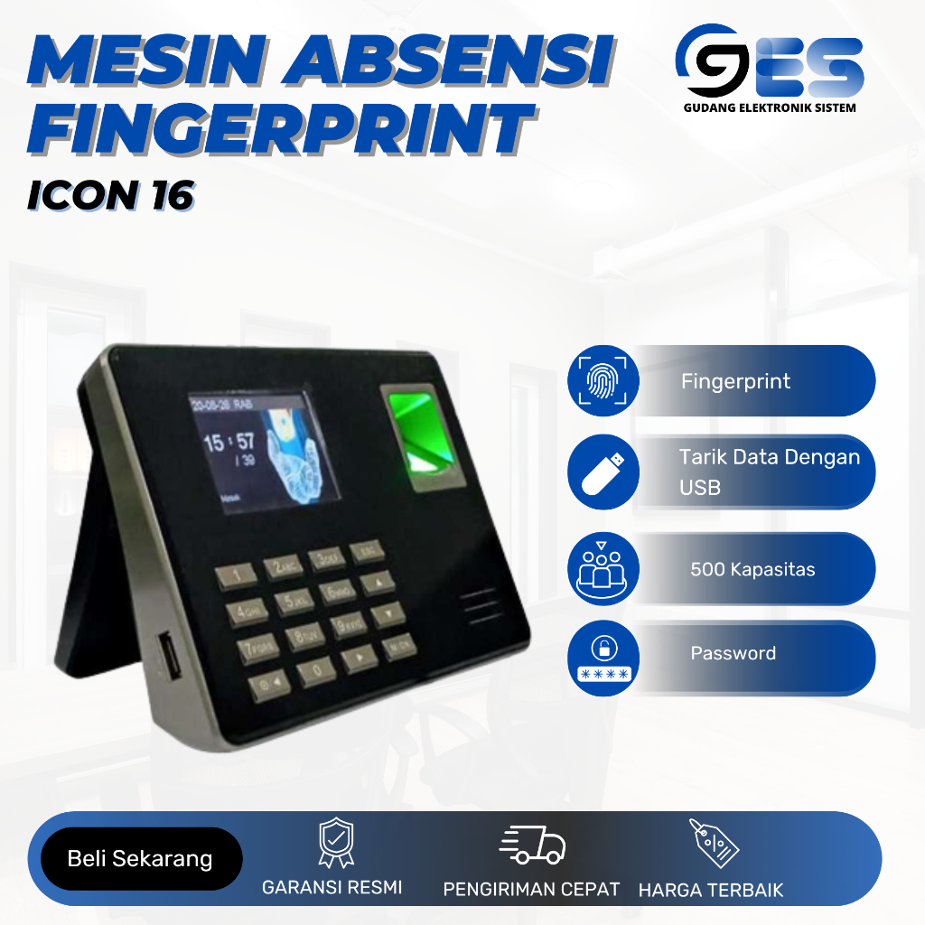 Jual Mesin Absen Fingerprint ICON 16 Mesin Absensi Sidik Jari SSR Bergaransi | Shopee Indonesia