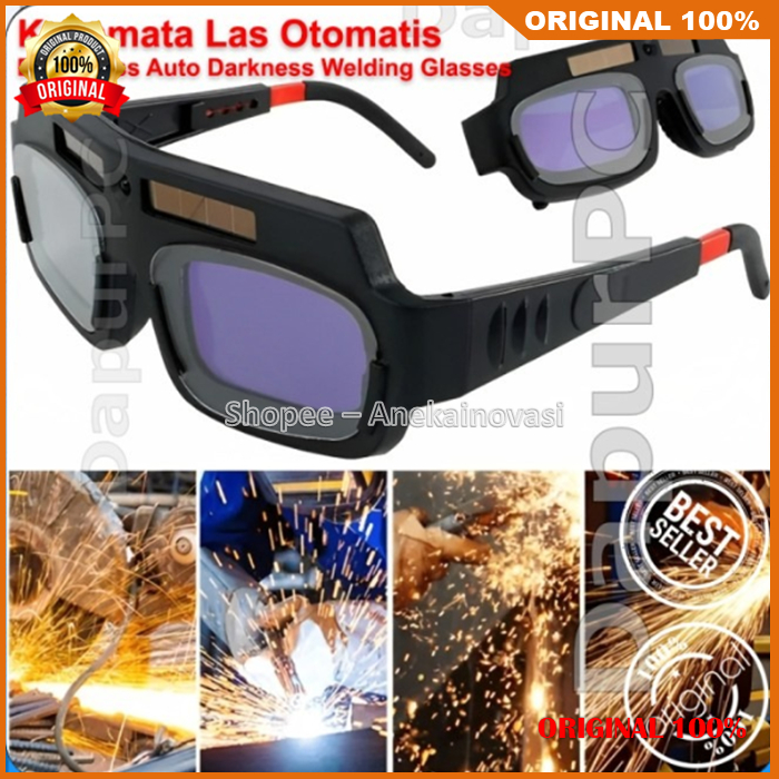 Jual Kacamata Las Hitam Otomatis Dual Kacamata Tukang Las Anti Silau ...