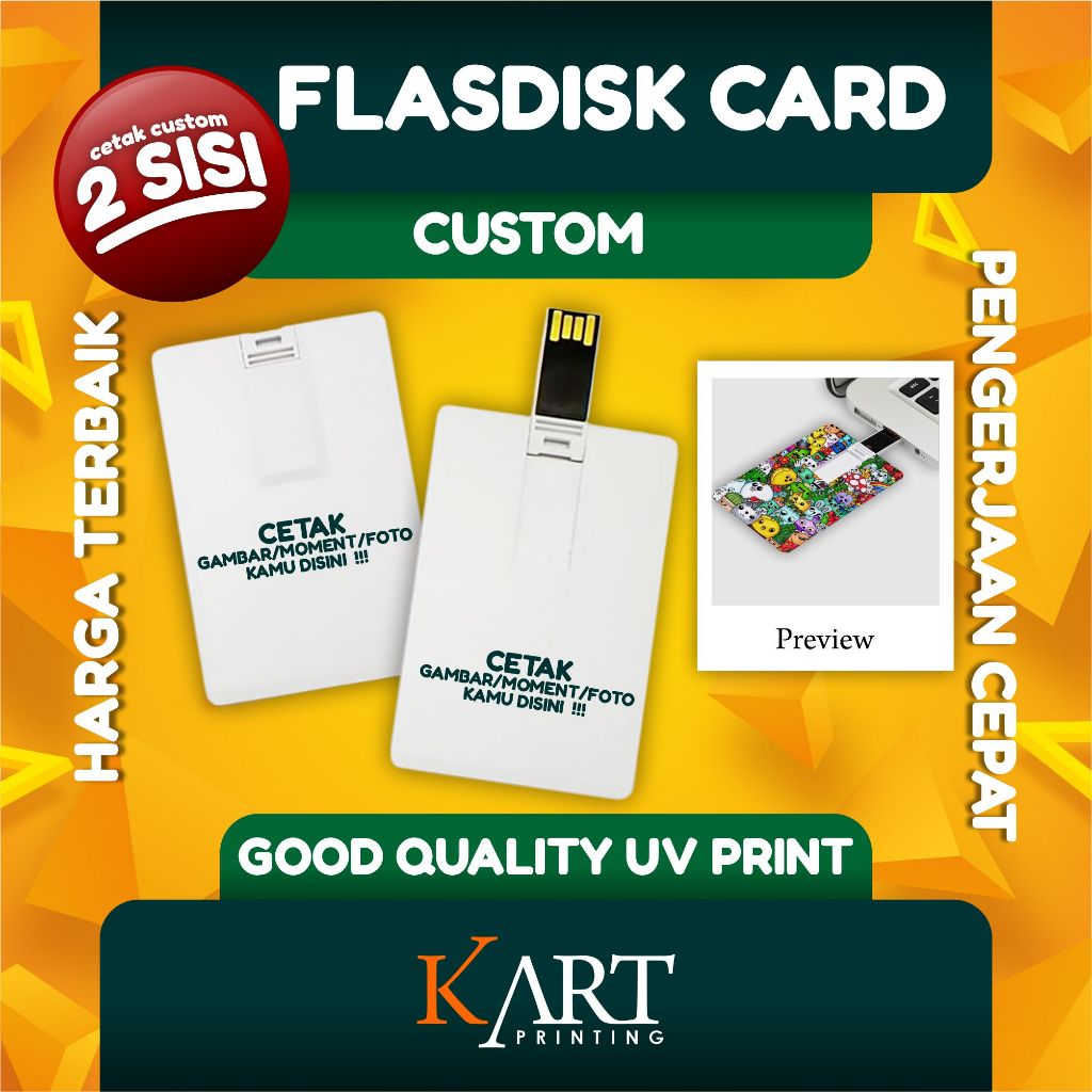 Jual FLASHDISK KARTU I FLASHDISK CARD (2 SISI) I FLASHDISK ID CARD ...
