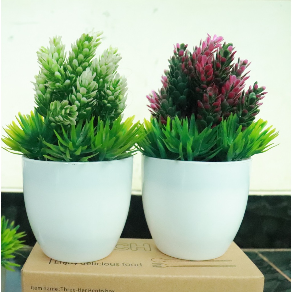 Jual pot bunga putih bunga plastik hiasan ruang tamu dalindastores ...