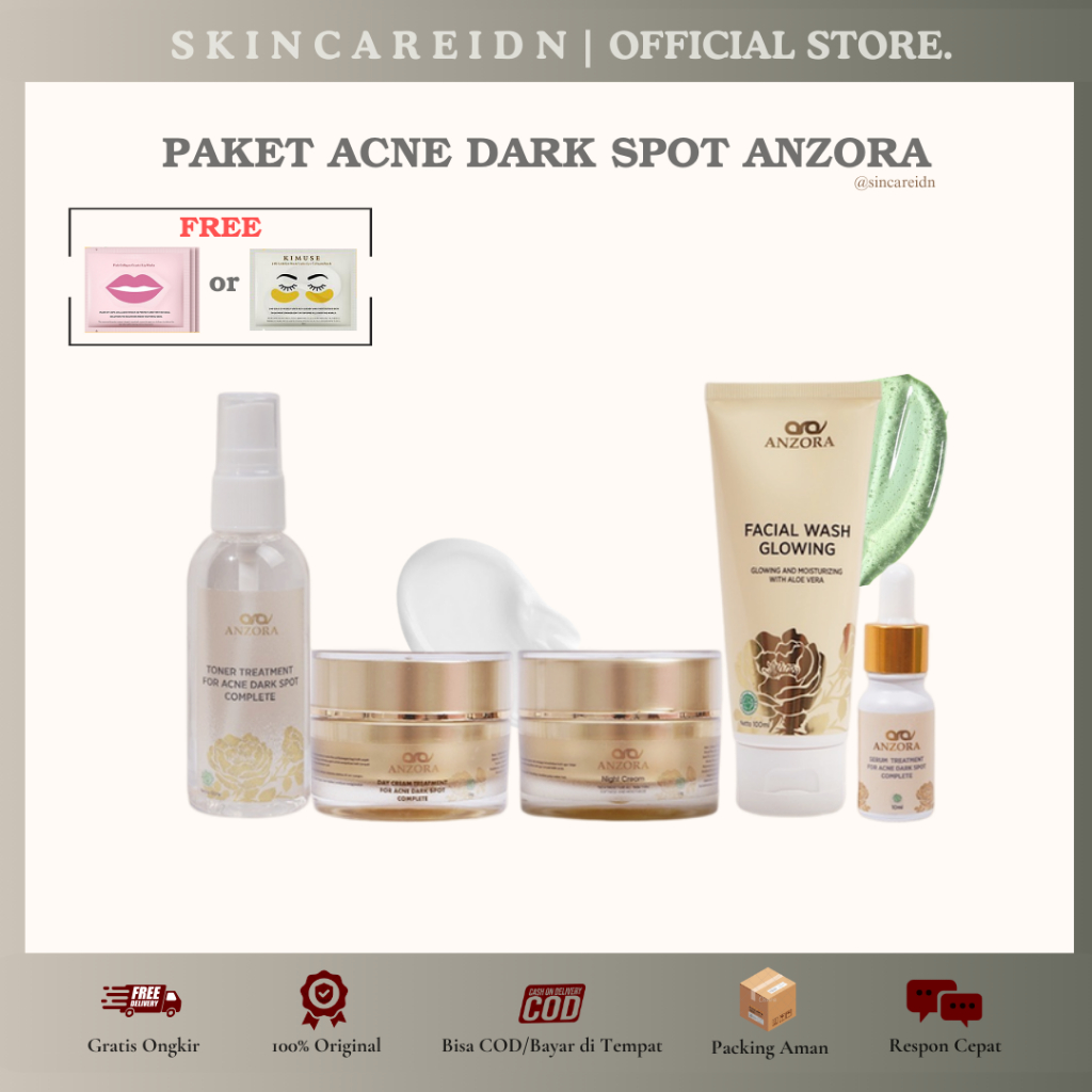 Jual ANZORA PAKET ACNE DARK SPOT ADS BPOM// FLEK HITAM, BERUNTUSAN DAN ...