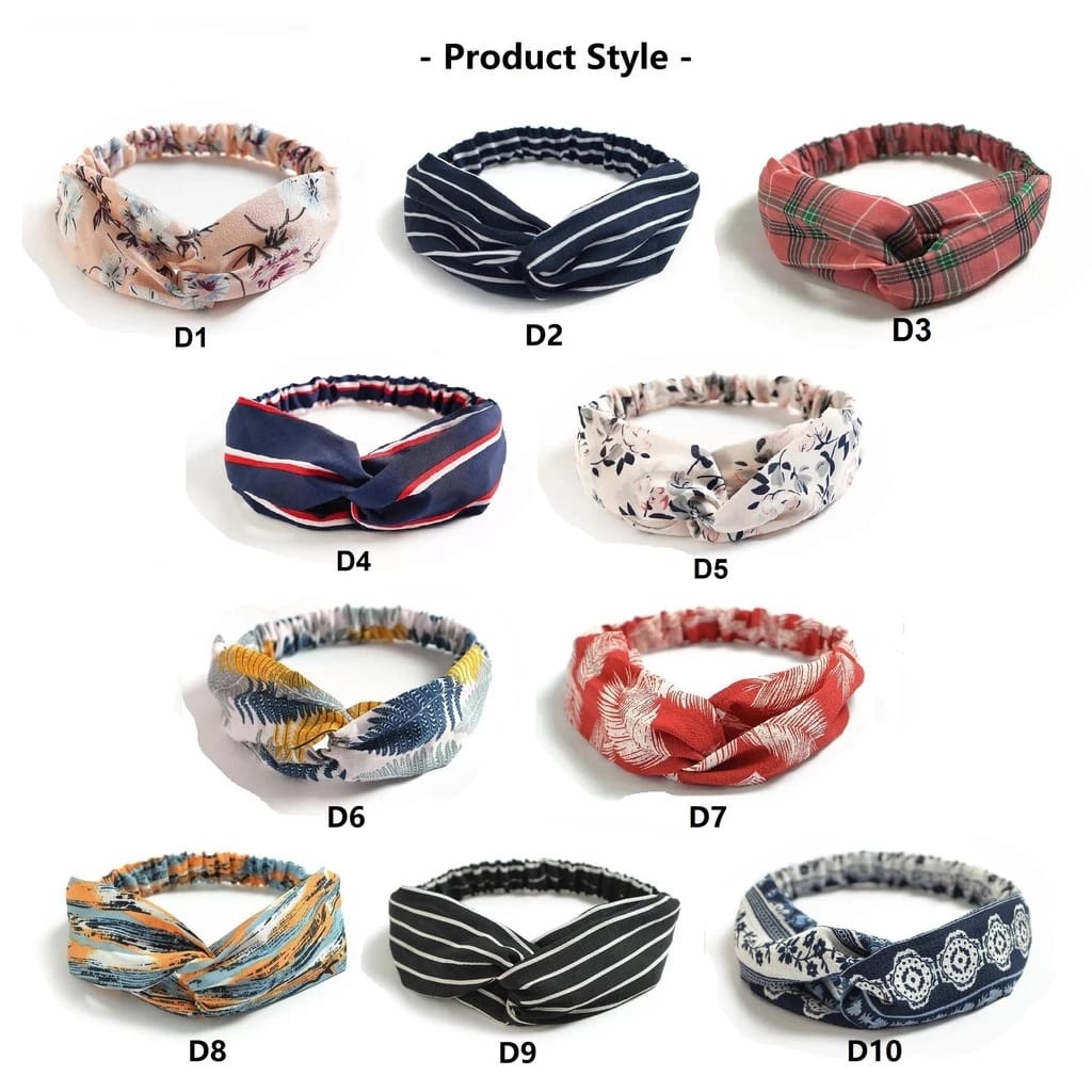 Jual BEARYJEANS Bando Bandana Girl Summer Hair Bands Floral Kain Simpul ...
