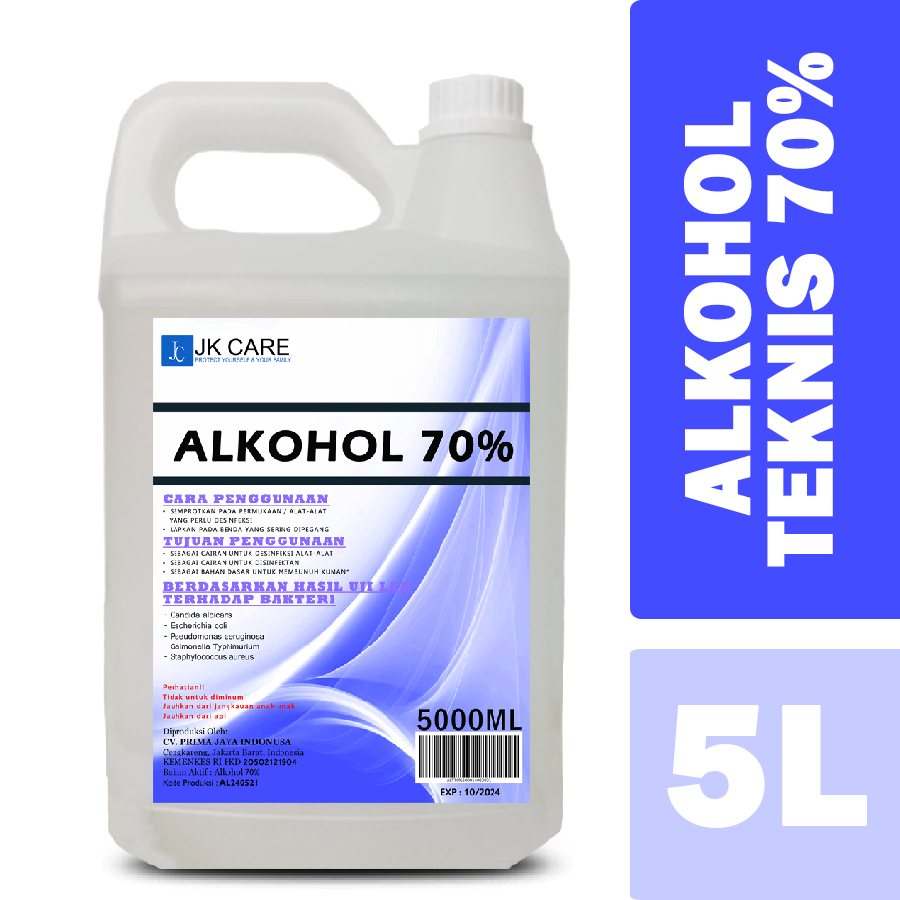 Jual Alkohol Teknis 70% / Jk Care Alkohol 70 5 liter | Shopee Indonesia