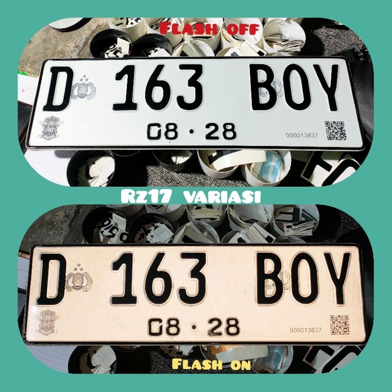 Jual plat mobil barcode/QR reflektif putih font terbaru resmi $amsat ...