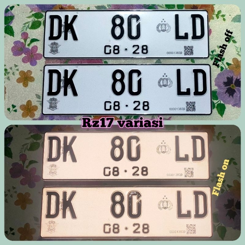Jual plat mobil barcode/QR asli $amsat reflektif putih font terbaru ...