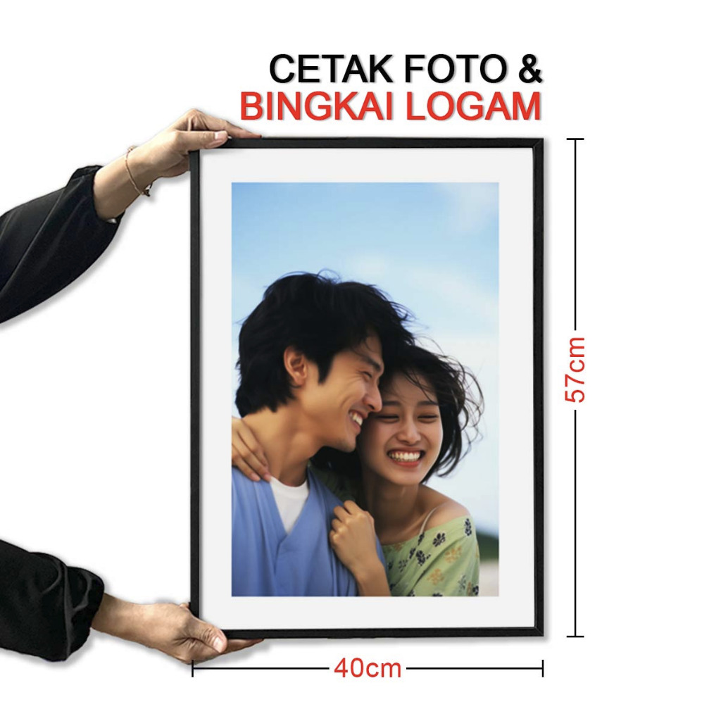 Jual Paket Cetak Foto + Frame Bingkai Aluminium 40x57cm Photo Print ...
