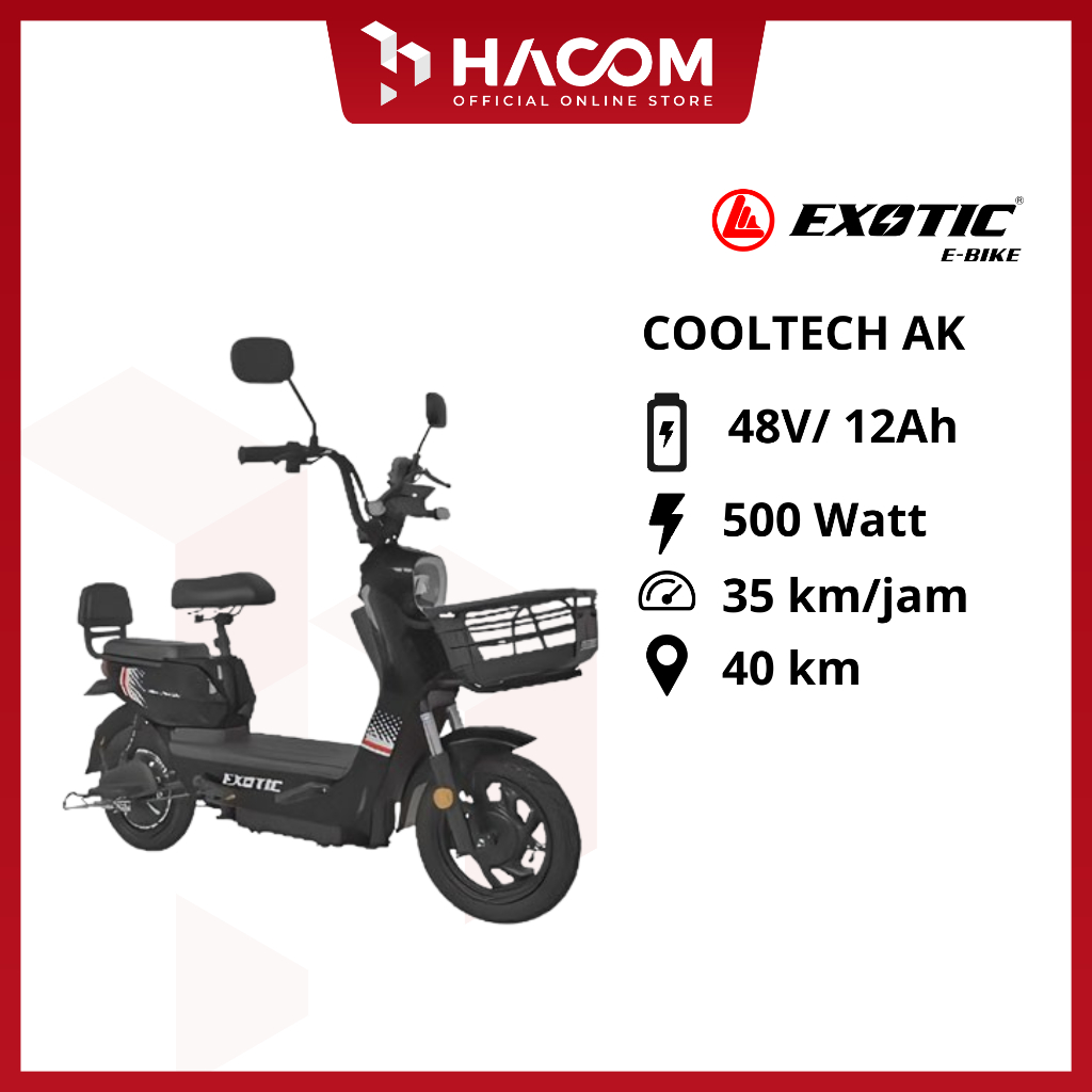 Jual SEPEDA LISTRIK EXOTIC COOLTECH AK GARANSI RESMI | Shopee Indonesia
