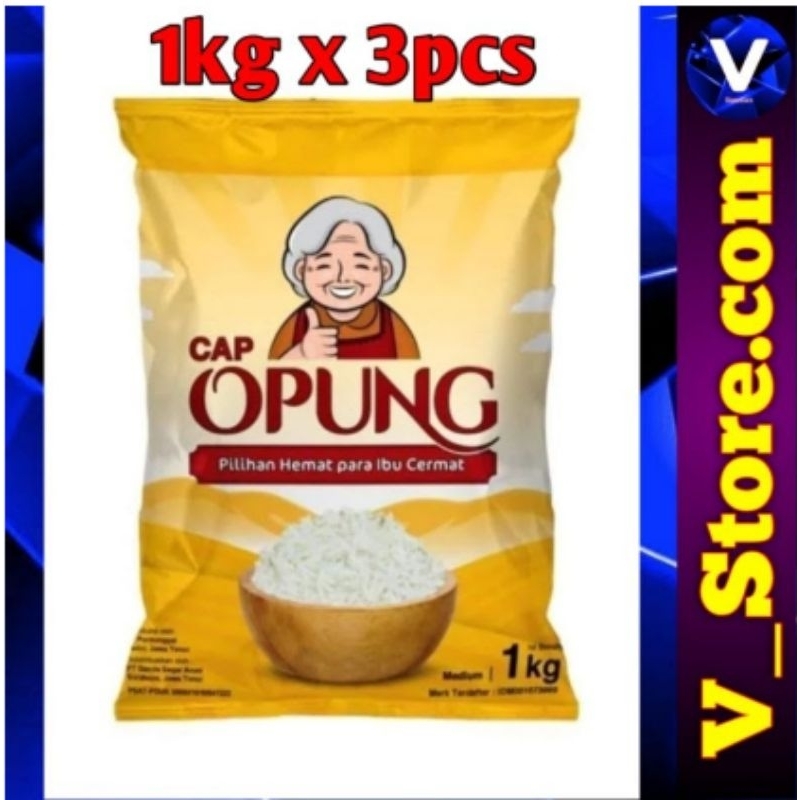 Jual Beras CAP OPUNG 3Kg ( 1kg x 3pcs ) Beras Kemasan Pabrik | Shopee Indonesia