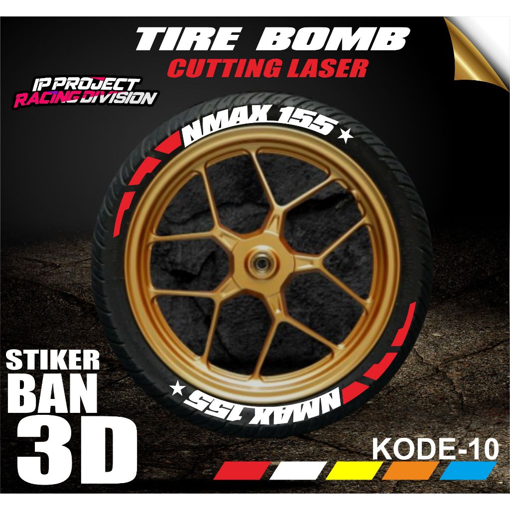 Jual Sticker Ban / Font Ban / Tire Bomb / 3D stiker ban ( NMAX 155 ) IP ...