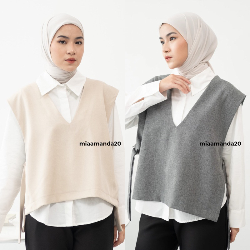 Jual MIA AMANDA - ANNA VEST / VEST WANITA / V NECK VEST | Shopee Indonesia