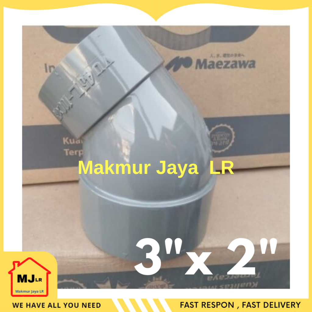 Jual Elbow Increaser 45 derajat 3 x 2 inch PVC RUCIKA Reducing Keni 3 ...