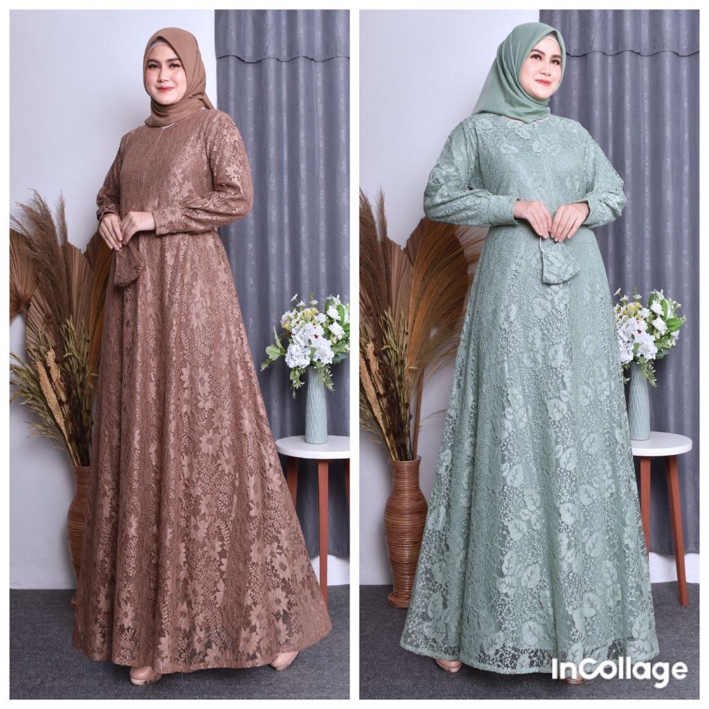 Jual Gamis Burkat Premium Busui/Baju Seragam Kondangan/Baju Pesta/Gamis ...