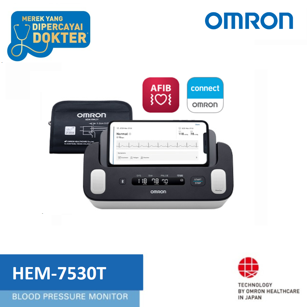 Jual Omron BPM HEM-7530T (OMRON Complete) Tensimeter Digital + EKG | Shopee Indonesia